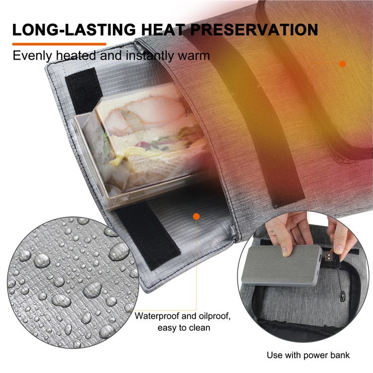 Custom Portable Insulated Heated Bag For Food MTECU001
